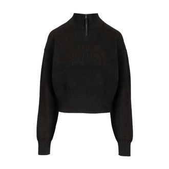 The North Face Half-Zip Logo Sweatshirt - - Sport - Damen - Schwarzk - M