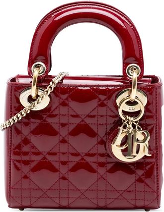 Dior Hobo Bags - Mini Patent Cannage Lady Dior - Gr. unisize - in Rot - f&uuml;r Damen