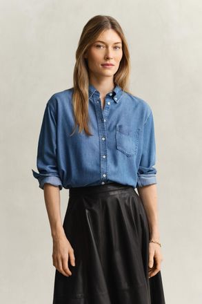 GANT Damen Indigo Bluse (34) LIGHT INDIGO