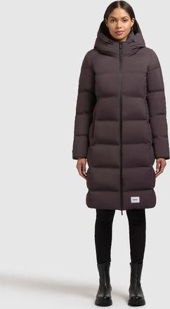 Khujo Steppmantel KHUJO FINNIE3, Damen, Gr. XXL, moody plum, 100% Nylon, unifarben, eingesetzt elastischer Bund mit Windstopper, M&auml;ntel Steppmantel, Topsell