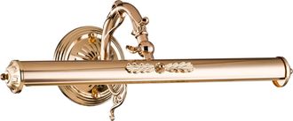 Licht-Erlebnisse Bilderleuchte Metall verstellbar 44,5 cm breit in Gold E14 2-flammig Jugendstil Bildbeleuchtung Wand Bilderlampe Wohnzimmer Spiegelleuchte