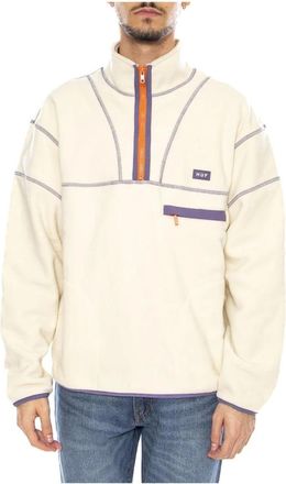 HUF Huf, Homme, Sweatshirts et sweats &agrave; capuche, Blanc, Taille: XL Elysian Quarter Zip Fleece