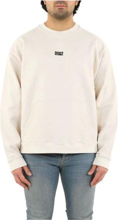 Dsquared2 Homme, Sweatshirts et sweats à capuche, Blanc, Taille: XL SweaT-shirt homme