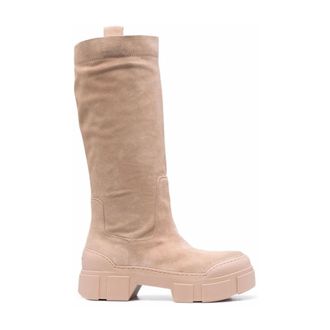 Vic Mati&eacute; Braune Leder-Casual-Langstiefel - - Shoes - Damen - Beige - 37 1/2 EU