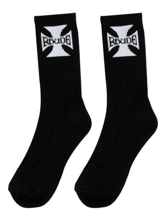 Rhude chaussettes nervur&eacute;es &agrave; logo - Noir