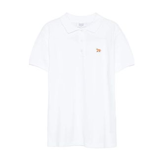 Maison Kitsun&eacute; Polo B&eacute;b&eacute; Renard Oversize - Femme - Tops - Blanc - Taille: 38 FR