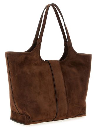 Roger Vivier Womens Viv Choc Midi Tote Brown Goat Leather