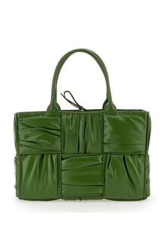 Bottega Veneta Womens Tote Bag Small Bow Green Calfskin Handbags Hand