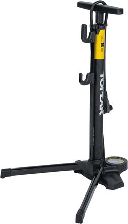 Topeak Transformer Urban EX Pumpe aus Stahl/Aluminium/Fiberglas, Farbe: Schwarz und Gelb, max. Druck: bis 8 Bar (120 PSI), Schlauch: 100 cm, Gr&ouml;&szlig;e 65,9x42,6x