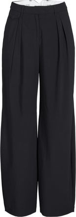 Jack & Jones Damen Jack & Jones Female Hose Jxbillie RLX Pleated Hw Pant PNT, Schwarz, XL EU