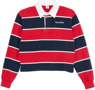 Sporty & Rich Striped-pattern Polo Top