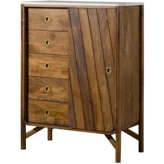 Massivmoebel24 Kommode Mango 90x45x120 braun ge&ouml;lt / echter Marmor LOS ANGELES 10