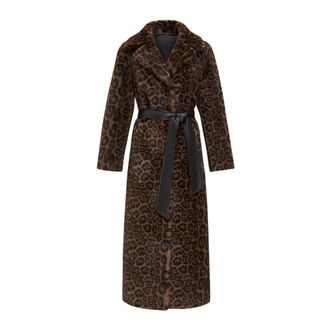 Cesare Gaspari Wendbarer langer Wintermantel aus Kunstpelz - - Coats - Damen - Schwarzk - L