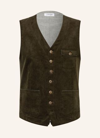 Grasegger Anzugweste Wum Slim Fit Aus Cord gruen
