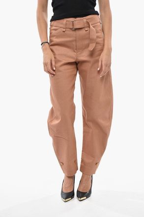 Super Blond Baumwollhosen mit Kn&ouml;pfen am Kn&ouml;chel und G&uuml;rtel Super Blond