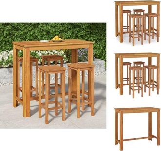 vidaXL 5-tlg. Gartenbar-Set Massivholz Akazie - Gartenbar Set - Holz Gartenm&ouml;bel - Akazienholzm&ouml;bel - Esszimmer M&ouml;bel - Balkonm&ouml;bel