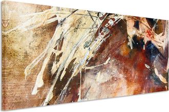 Paul Sinus Art Panorama Fotoleinwand 120x40cm Ölgemälde - abstrakt modern chic chic dekorativ schön deko schön deko e Augen auf Leinwand exklusives Wandbild moderne 