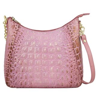 Anuschka Hobo-709 Schulterriemen mit Rei&szlig;verschluss, Krokodilpr&auml;gung, Blush Gold, Einheitsgr&ouml;&szlig;e