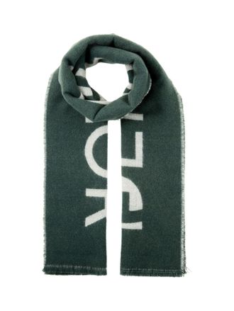 Tom Tailor Herren 1043563 Jacquard Schal mit Logo, 10362-Dark Gable Green, OneSize