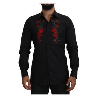 Dolce & Gabbana Gold Langarmhemd - - Shirts - Herren - Schwarzk - S