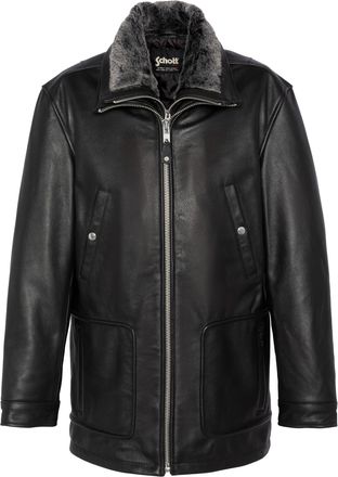 Schott NYC Herren LC8100LONG Lederjacke, Schwarz, XXXL