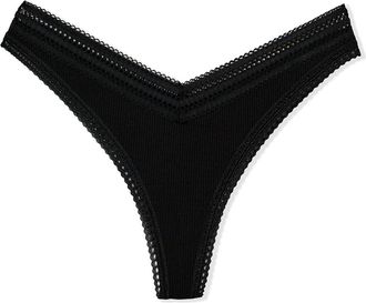 Etam Tanga mit V-Form aus Mikrofaser und Spitze Power
