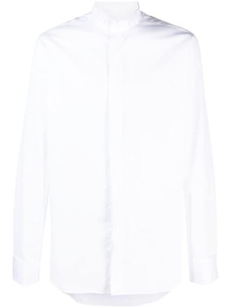 Canali chemise en coton &agrave; manches longues - Blanc
