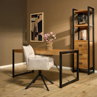 Pier Import Table &agrave; manger bois m&eacute;tal 160 cm MILORA
