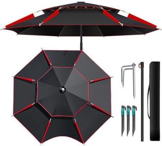 Generico Parapluie de chantier avec abri de soleil ext&eacute;rieur avec rotation &agrave; 360 degr&eacute;s, double teinte &agrave; baldaquin | Parapluie pour bateau, parasols pour la te
