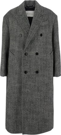 Ami Long Double-Breasted Wool Coat - Homme - Manteaux - Gris - Taille: M