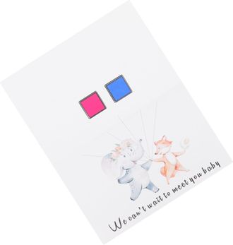Frcolor Fingerprint Baum G&auml;stebuch Gender Reveal mit Stempelkissen Blau DIY G&auml;stebuch f&uuml;r Babyparty Poster Dekoration Einfach zu Verwenden Shower Erinnerungss