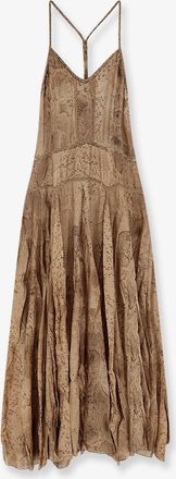Mes Demoiselles... Long viscose dress with snake print - MES DEMOISELLES - gender_Woman