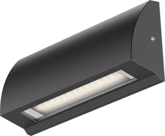 LEDs Com LED Wandleuchte/Treppenlicht SEGIN für außen, IP54, flach, Downlight, schwarz matt, eckig, 3,6 W, 278lm, kaltweiß