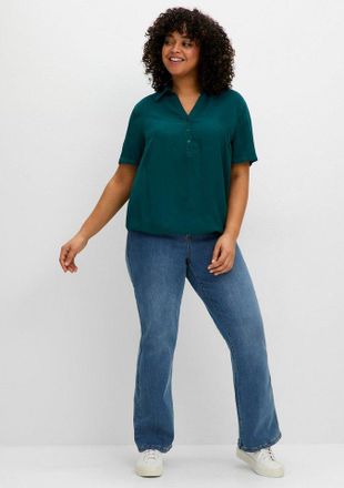 Sheego Klassische Bluse Tunika Kurzarm