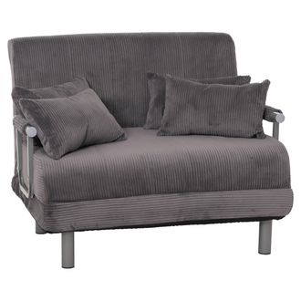 Mendler Schlafsessel HWC-K29, Klappsessel Schlafsofa G&auml;stebett, Liegefl&auml;che 190x100cm, Stoff Cord (330g/m&sup2;) - dunkelgrau