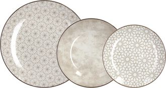 Tognana Habana, Geschirrset 18 Teile für 6 Personen, Porzellan, braun