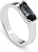 Uno De 50 Bague plaquée argent avec cristal gris