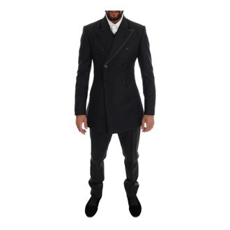 Dolce & Gabbana Eleganter Grauer Woll-Doppelreiheranzug - - Suits - Herren - Schwarzk - S