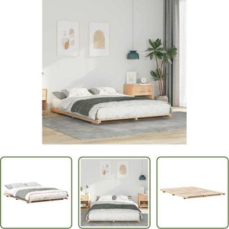 vidaXL Massivholz - Bodenbettgestell Braun 160 x 220 cm Massivholz Kiefer
