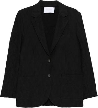 Harris Wharf London Femme, Vestes, Noir, Taille: 40 FR Veste Blazer en M&eacute;lange de Coton