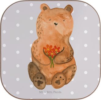 Mr. & Mrs. Panda Coaster Bär Dankbar - Geschenk, bieruntersetzer, Dankeschön, Tassenuntersetzer, Blumen, Teddy, Danke, Getränkeuntersetzer, Tischschoner, gläserunterse