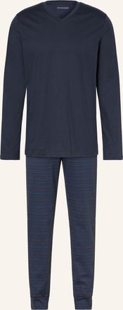 Schiesser Schlafanzug Casual Essentials blau