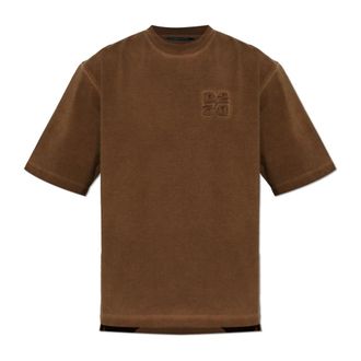 Dsquared2 T-Shirt mit gepr&auml;gtem Logo - - Tops - Herren - Braun - S