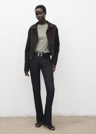 Mango Langärmliges T-Shirt mit Rippstruktur khaki - Damen - XXS - MANGO