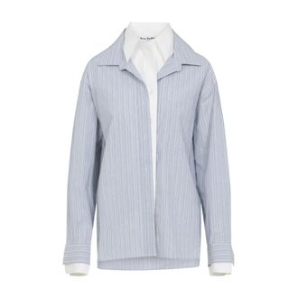 Acne Studios Blaue Baumwollbluse Doppellagen-Design - - Blouses & Shirts - Damen - Blau - S