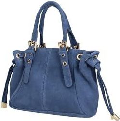 Gave Lux Sac &agrave; bandouli&egrave;re en cuir v&eacute;ritable pour femme Made in Italy 14x8x25 cm GLX22011123FBG, Bleu jeans, Taille unique