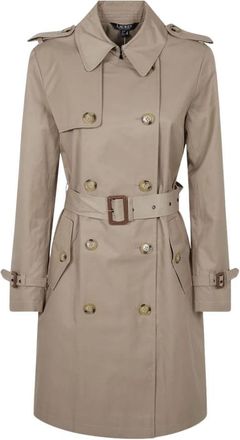 Ralph Lauren Zweireihiger Trenchcoat mit G&uuml;rtel - - Coats - Damen - Beige - L