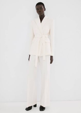 Mango Blazer costume ceinture vanille - Femme - XL - MANGO