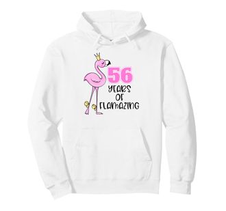 BDAZ 56 Years of Flamazing Flamingo Design Beach 56th Birthday Pullover Hoodie