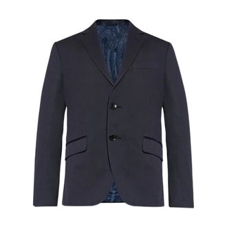 Etro Roma Fit Baumwoll Stretch Jacke - - Jackets - Herren - Blau - L